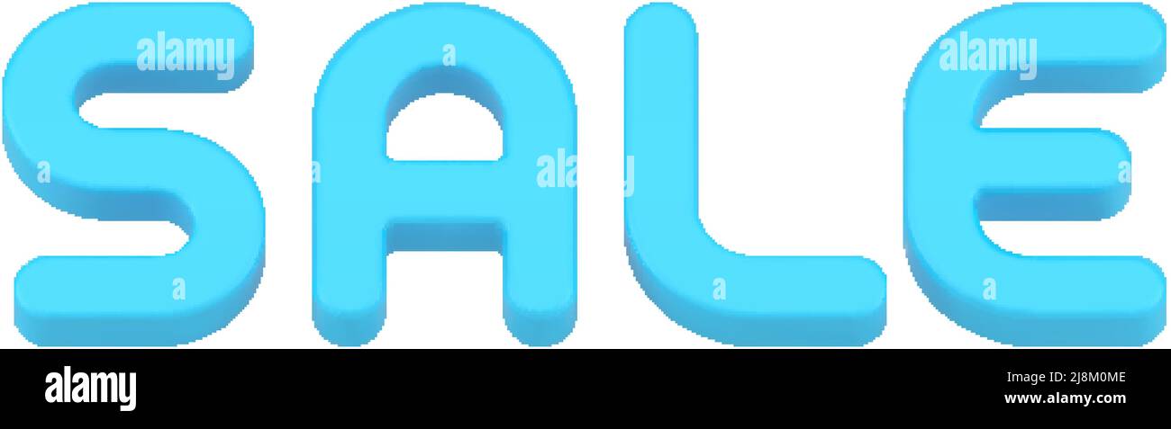 Blue glossy sale font word premium realistic 3d icon decorative design ...
