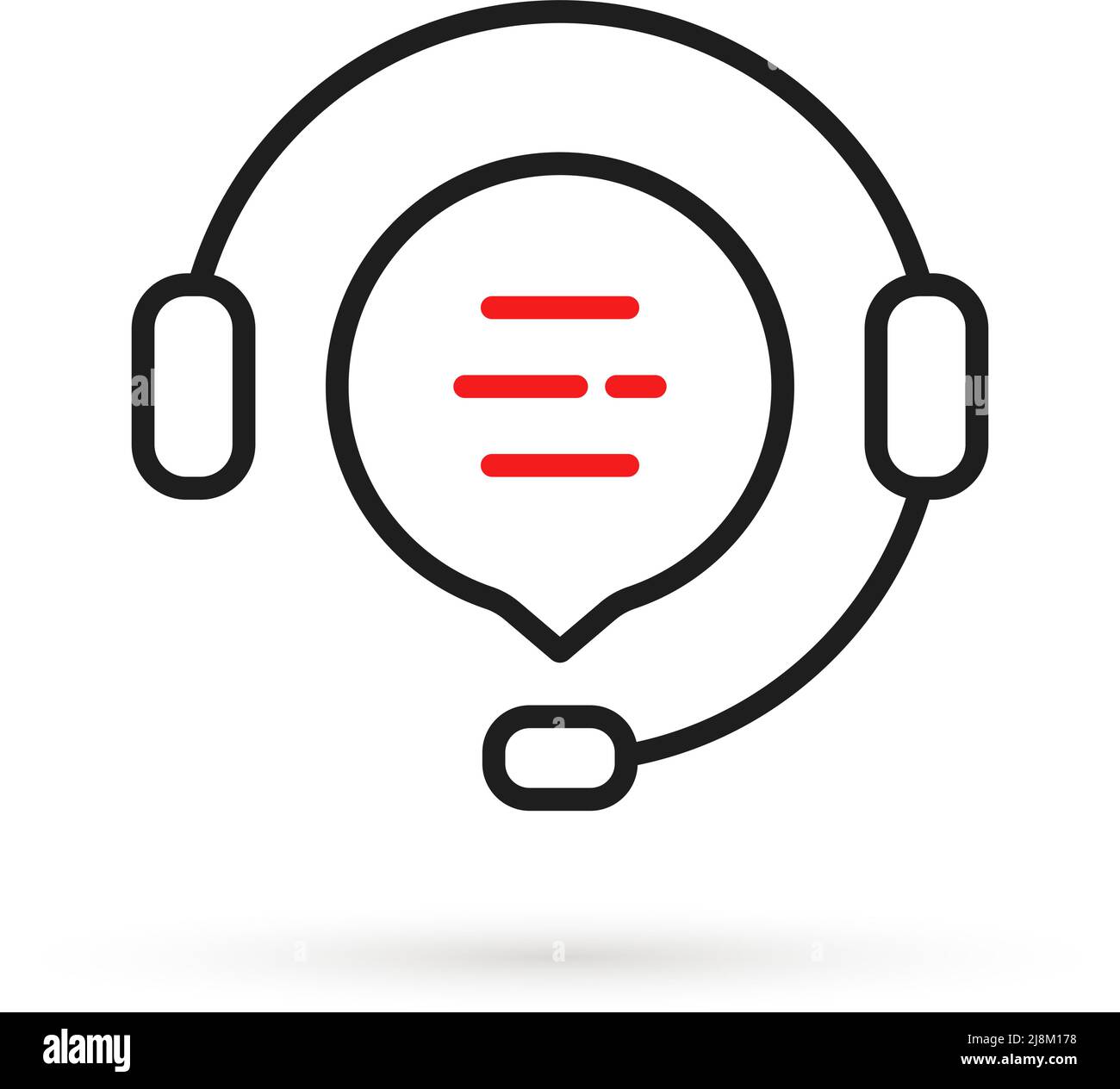 black lineart hotline simple icon Stock Vector Image & Art - Alamy