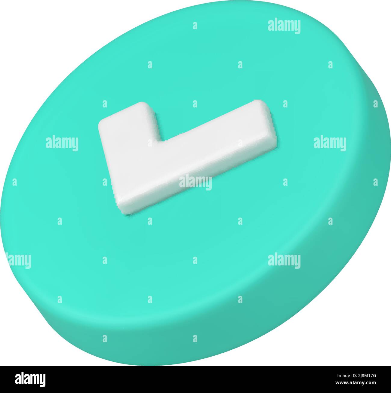 Decorative green circled check mark agreement button success option ...