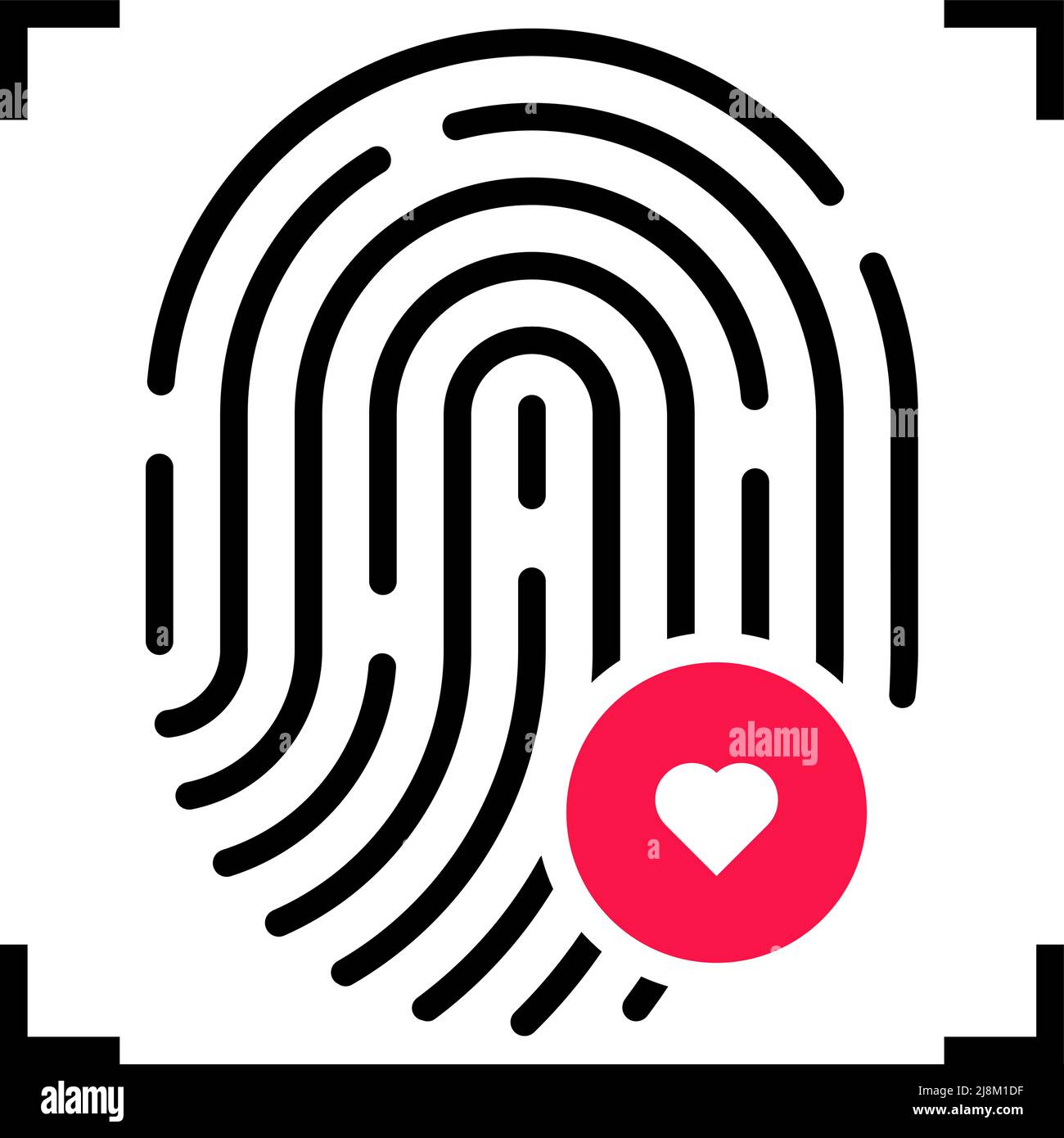 fingerprint icon with heart symbol Stock Vector Image & Art - Alamy