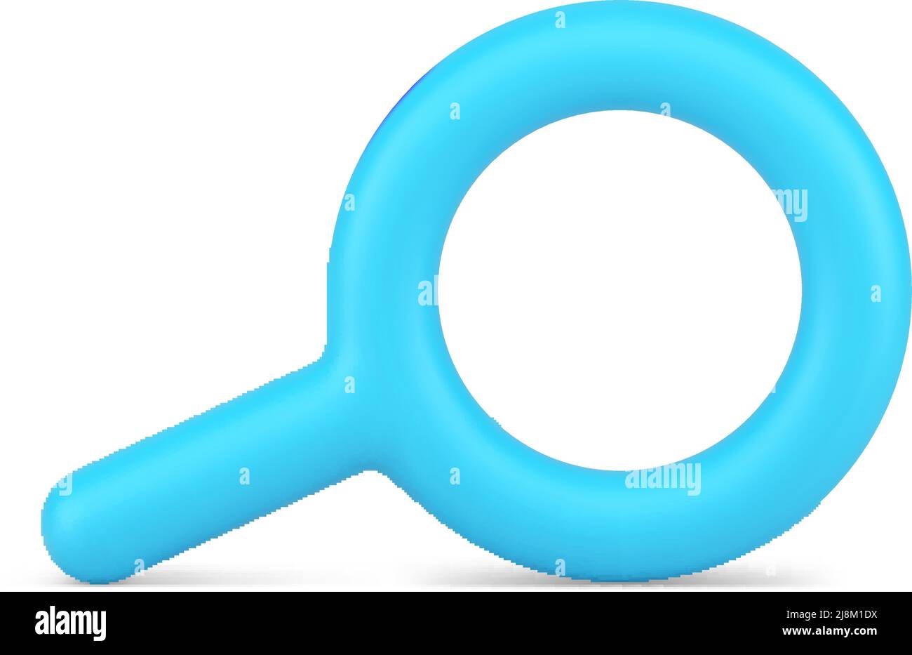Horizontal magnifying glass blue glossy zoom with handle for detailed ...