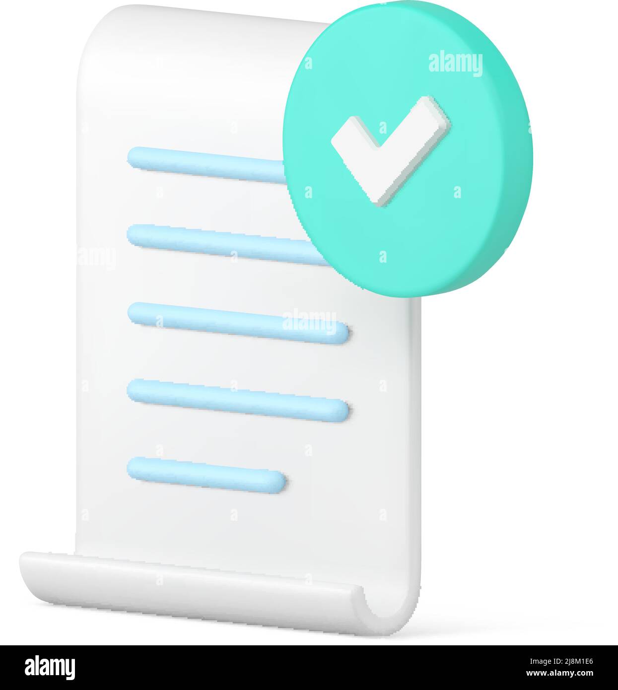 Isometric to do list check mark daily examination paper document 3d icon realistic vector ...