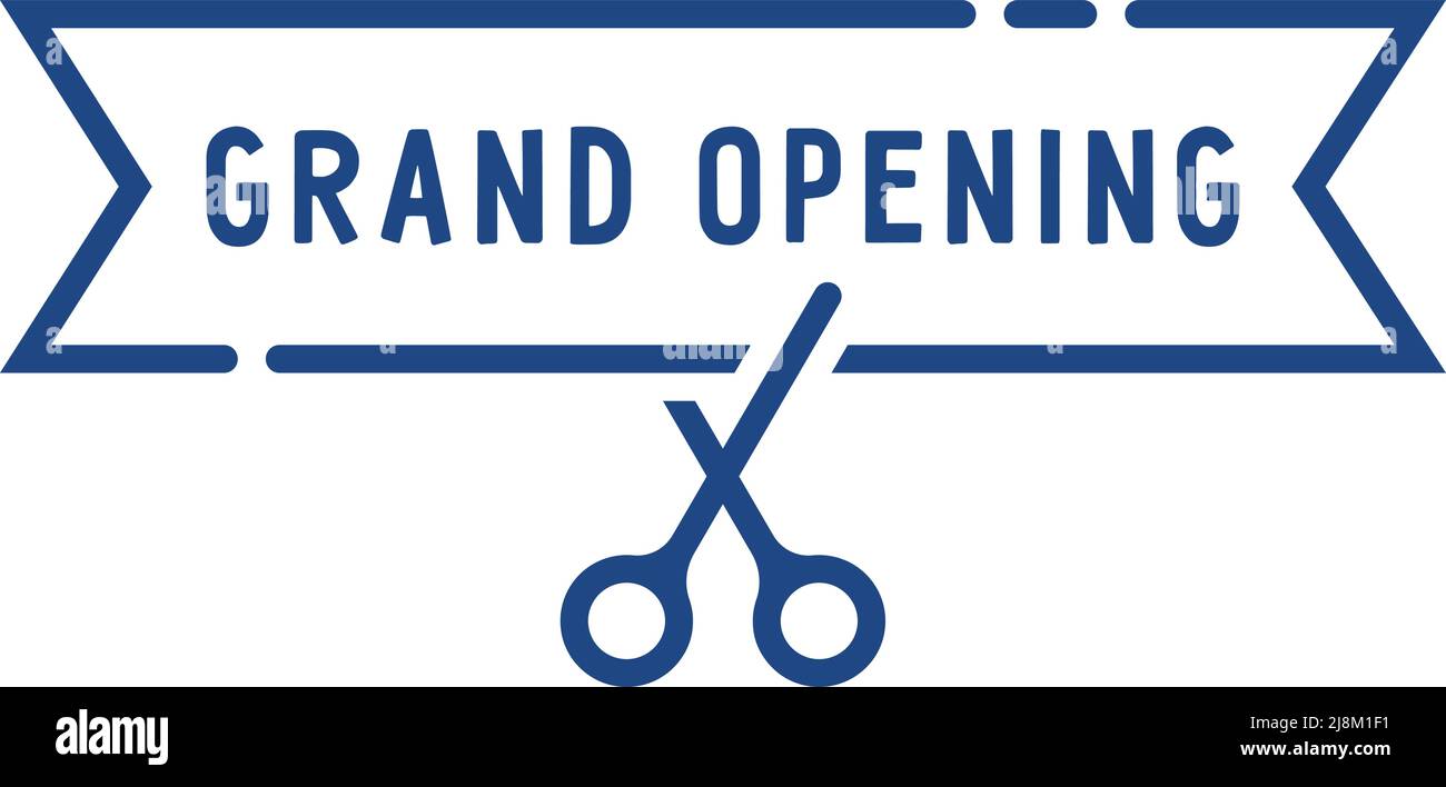 blue grand opening thin line icon Stock Vector Image & Art - Alamy