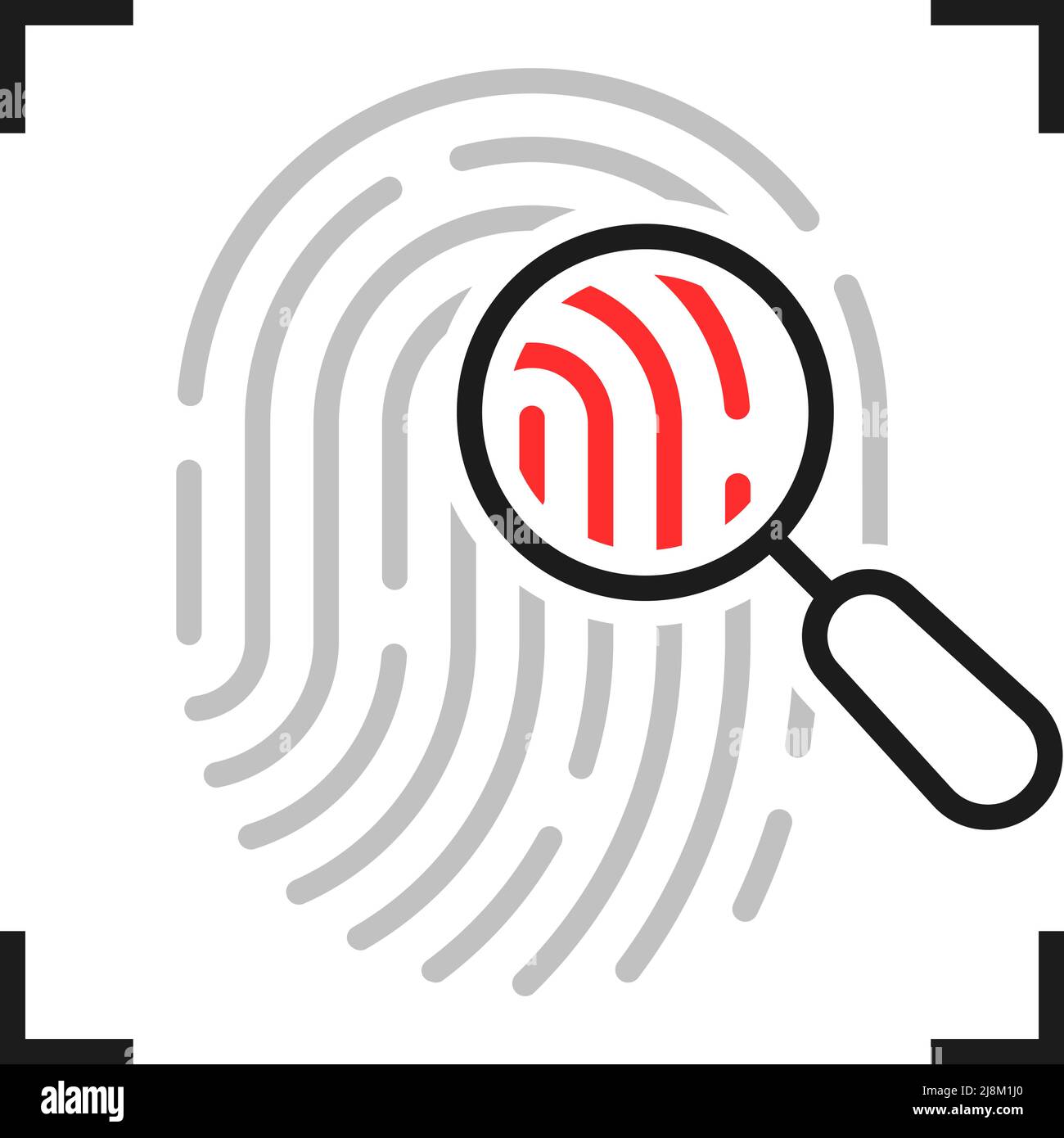 thin line fingerprint scan loupe icon Stock Vector Image & Art - Alamy