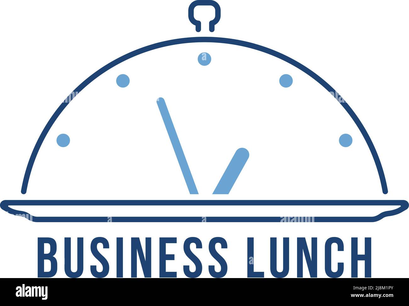 thin line blue business lunch logo Stock Vector Image & Art - Alamy
