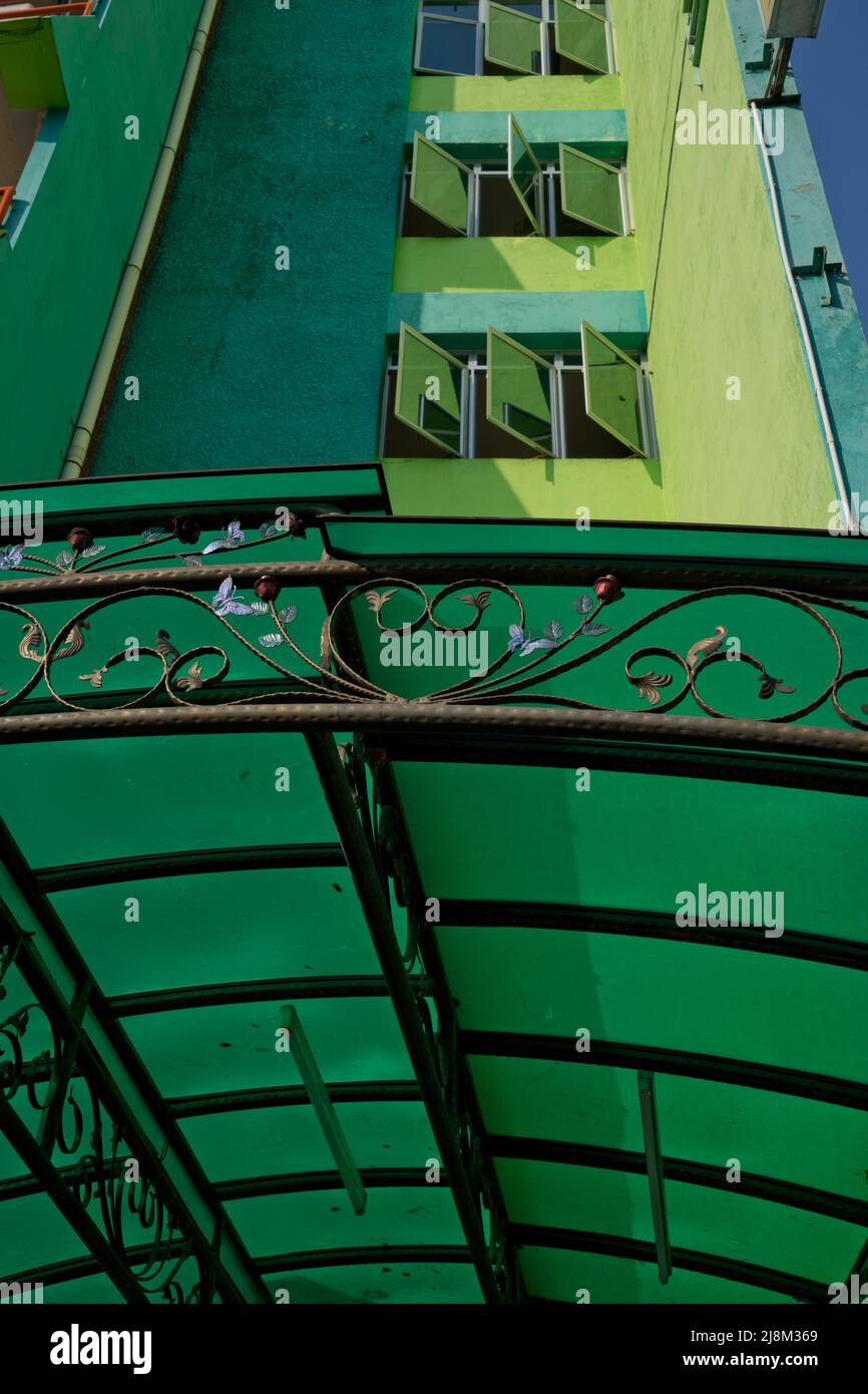 Traditional colonial arcade in the streets of George Town,Penang ...