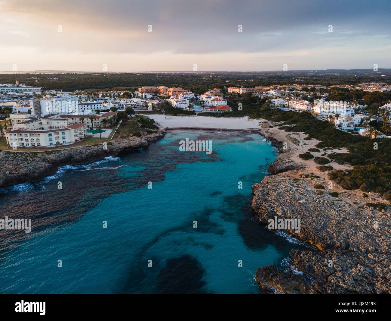 Aerial view on Cala en Bosc beach in Menorca, Spain Stock Photo - Alamy