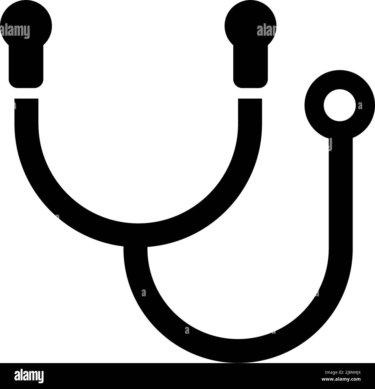 Medical Stethoscope Doctor Item For Lungs Diagnostic Flat Vector Icon