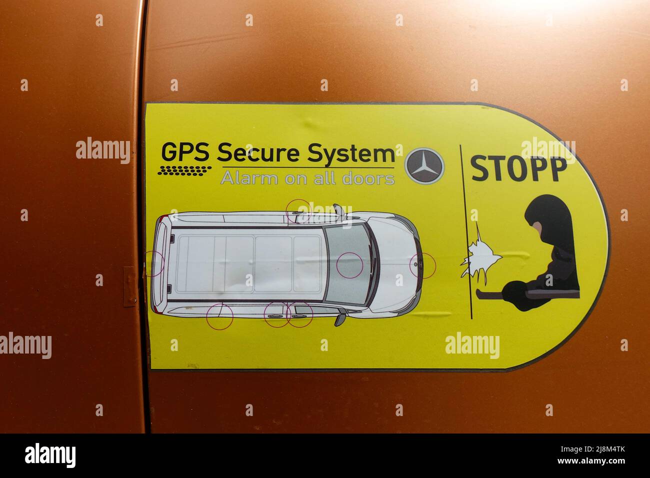 Sticker GPS Secure System, Berlin Stock Photo - Alamy