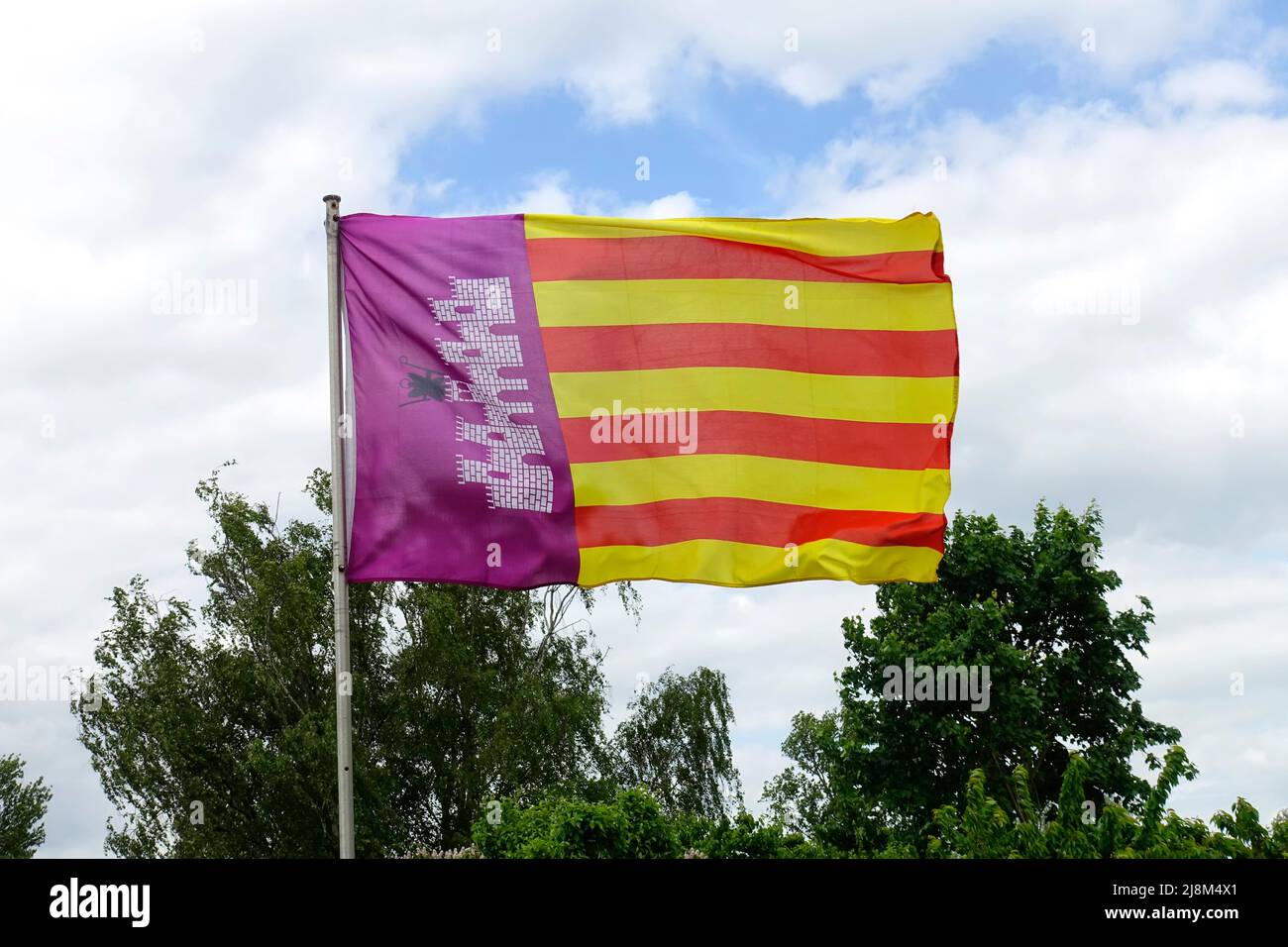 Flag of Mallorca, Spain, Europe Stock Photo - Alamy