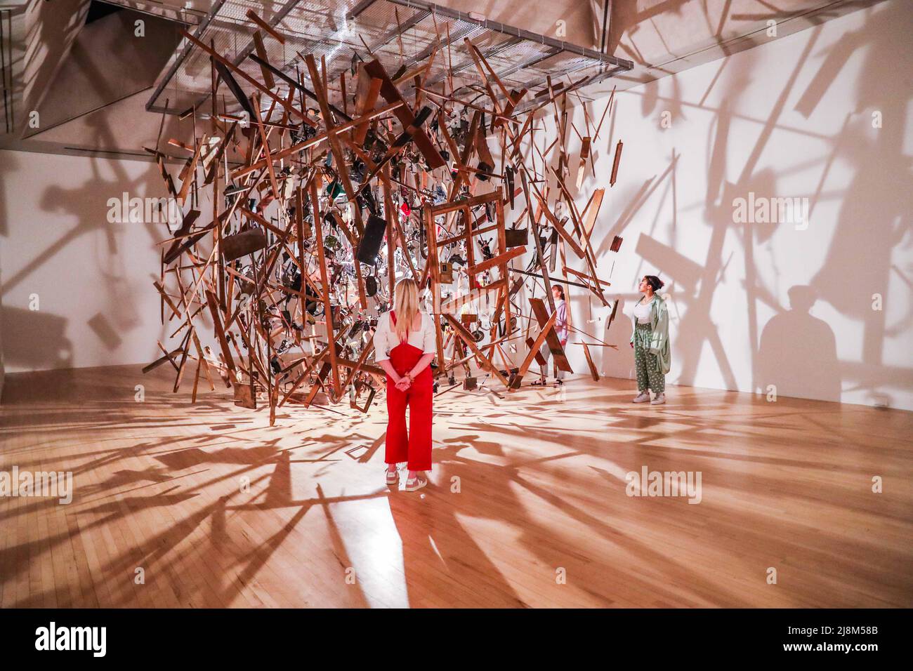 London UK 17 May 2022 Cornelia Parker’s iconic exploded garden shed ...