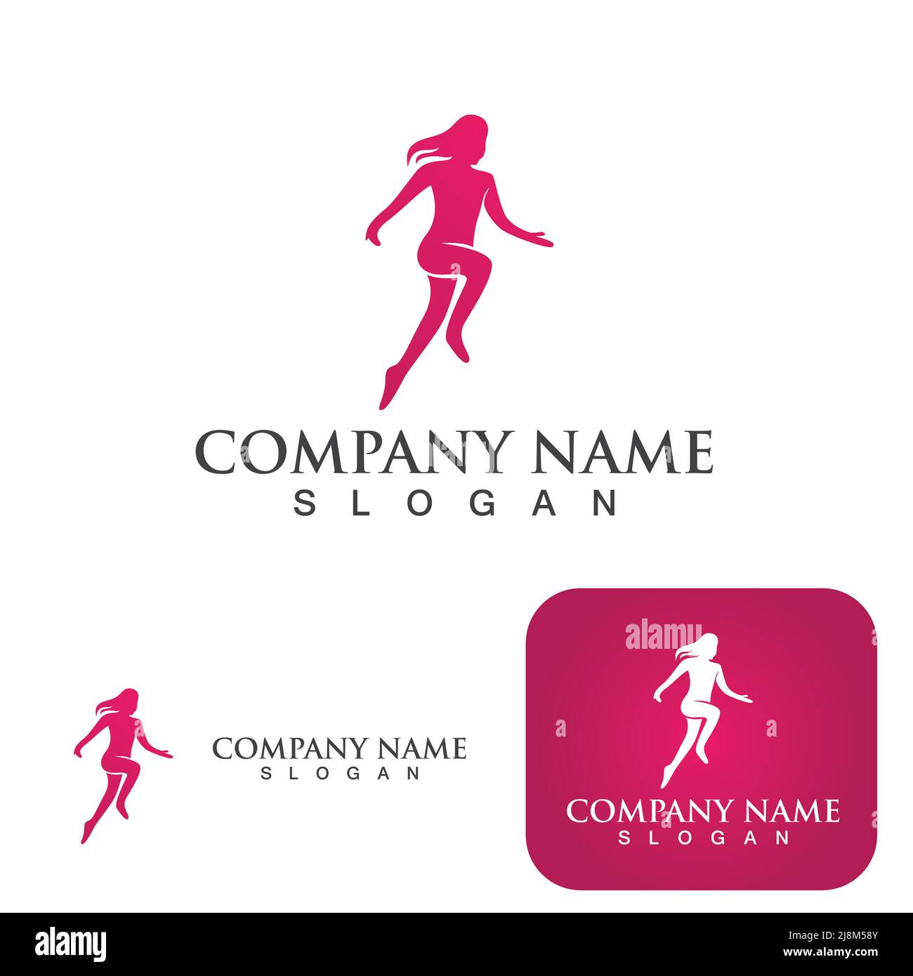 Healthy Life people jump Logo template vector icon Stock Vector Image ...