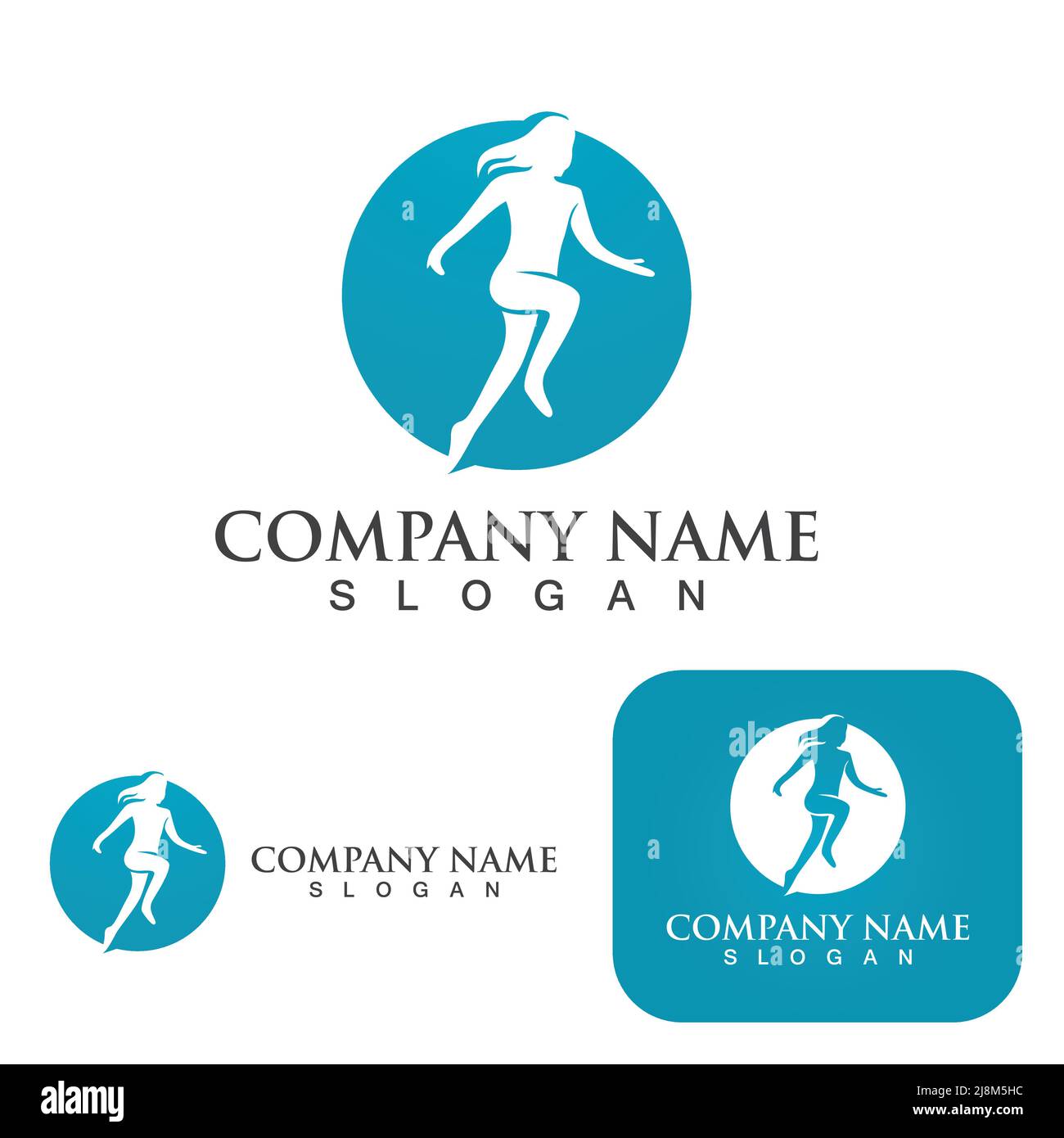 Healthy Life people jump Logo template vector icon Stock Vector Image ...