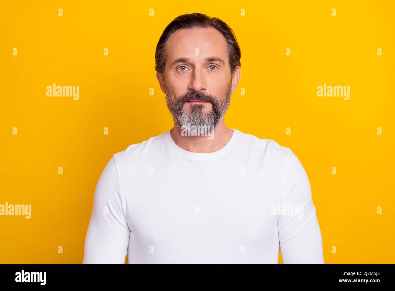 Photo of mature confident smart man wear casual clothes chief boss ...