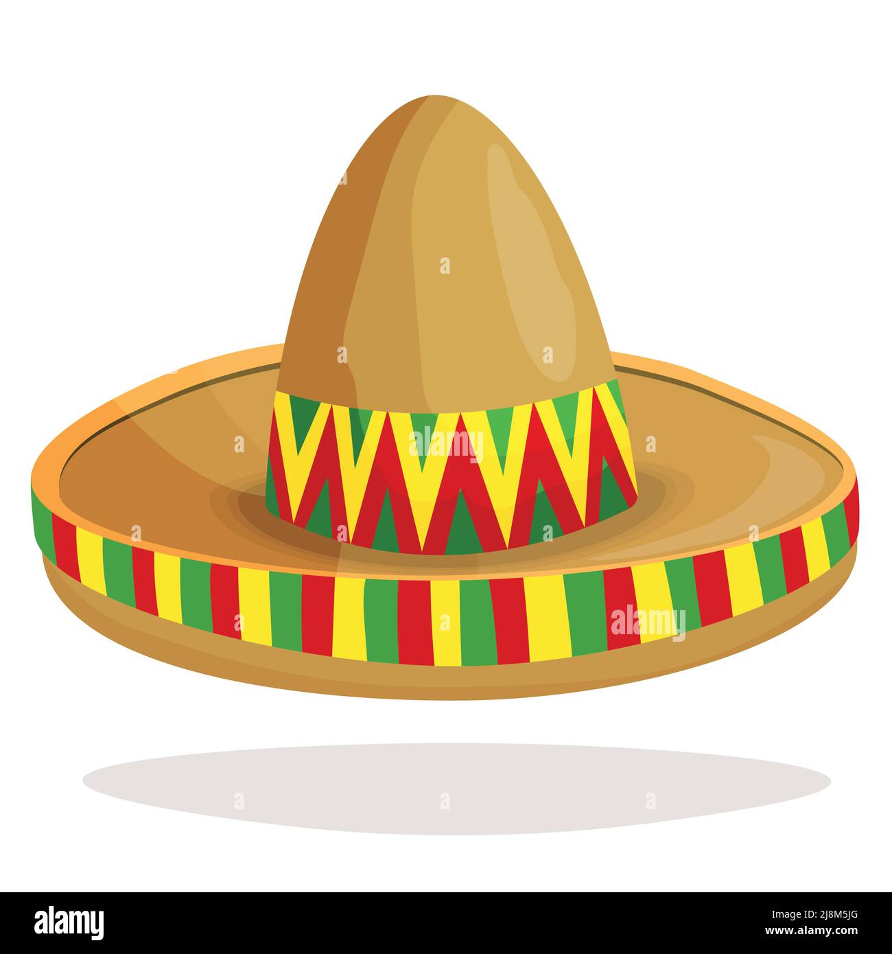 Mexican ethnic sombrero hat isolated element. Vector drawing ...