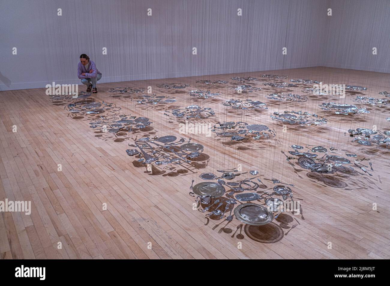 London UK, 17 May 2022. Cornelia Parker, Thirty Pieces of Silver 1988–9 ...