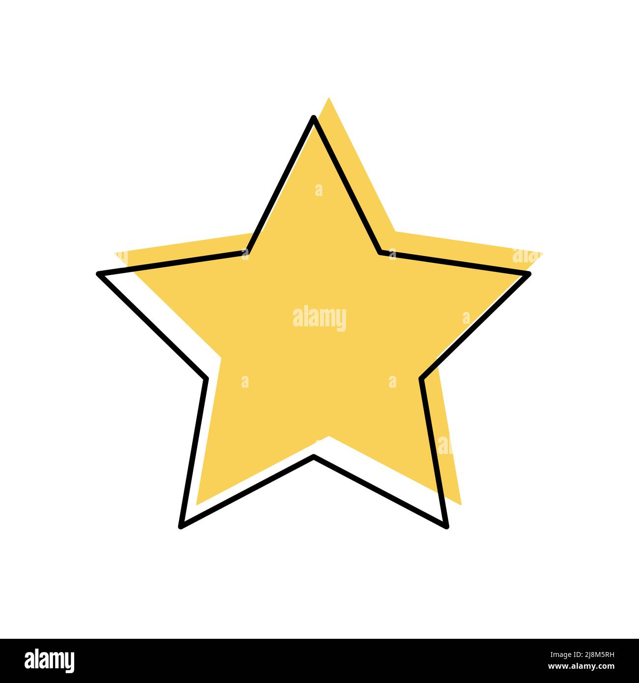 Star shape black line icon for clients good review vector illustration ...
