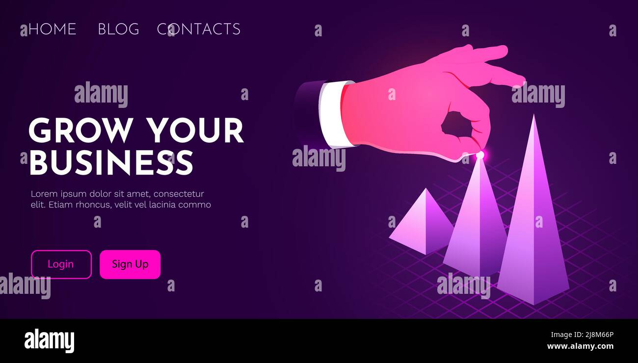 Businessman hand raises a financial chart. Business growth, saving ...