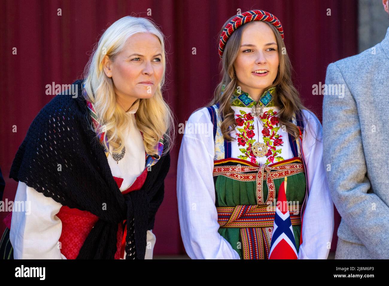 Crown Princess Mette-Marit with Princess Ingrid Alexandra during the ...