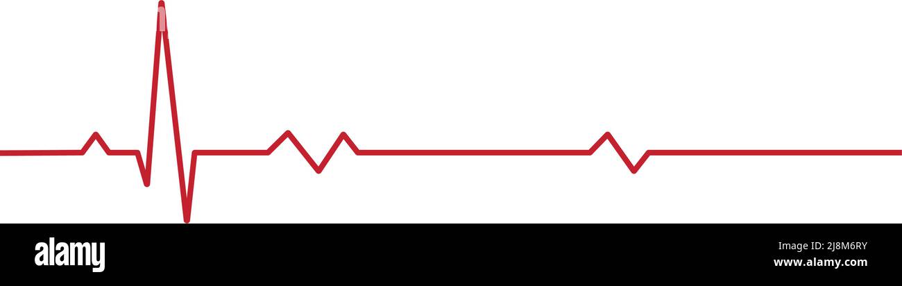 Heart pulse - curved red line on a white background - Vector ...
