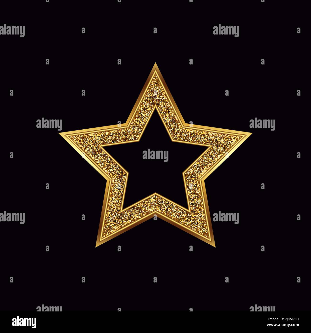 Five stars VIP with gold glitter isolated on black background. Luxury ...