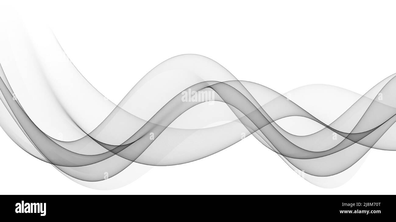 Gray transparent smooth waves flow Abstract wave background.Transparent ...