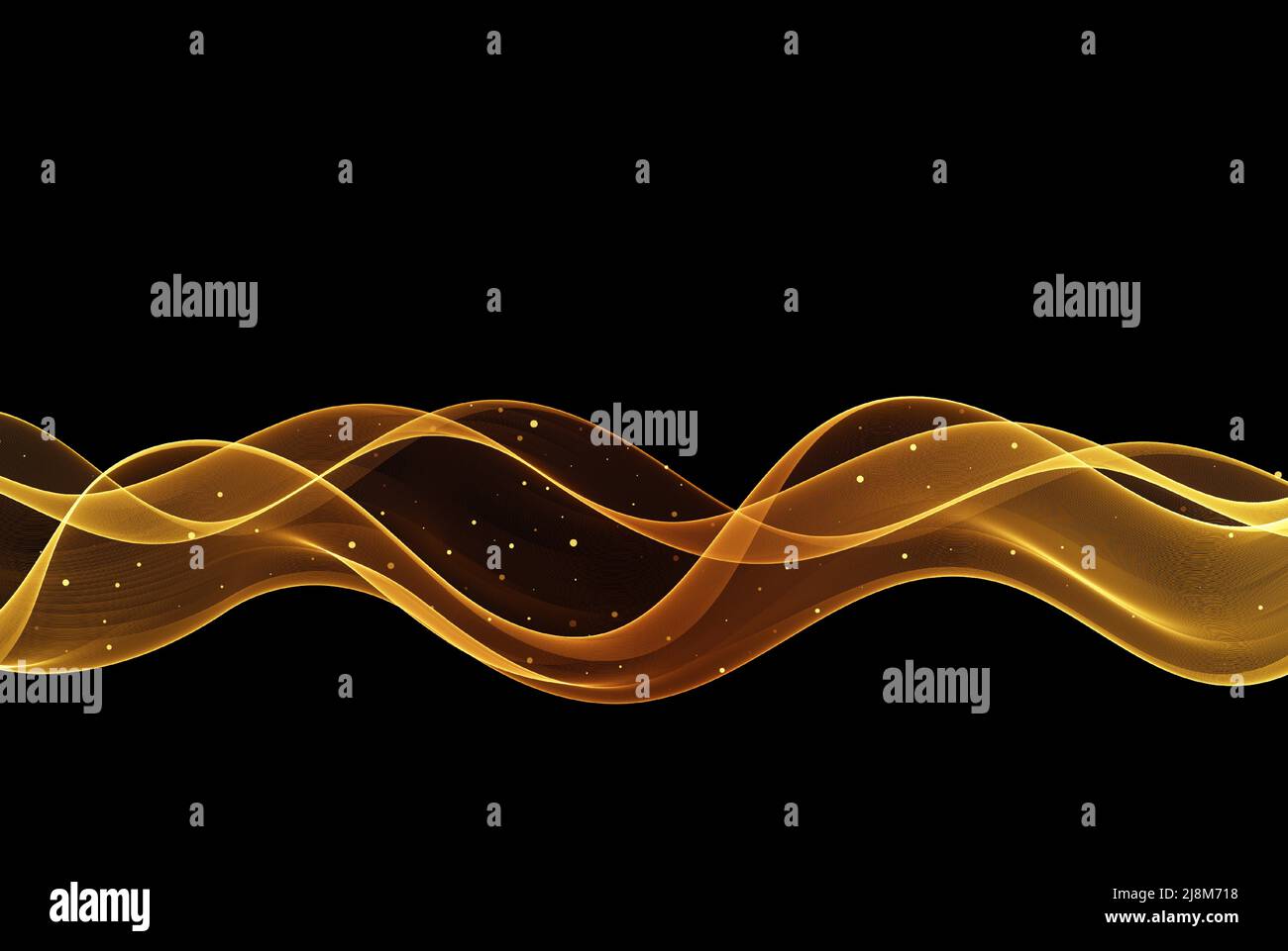 Abstract shiny color gold wave design element with glitter effect on ...