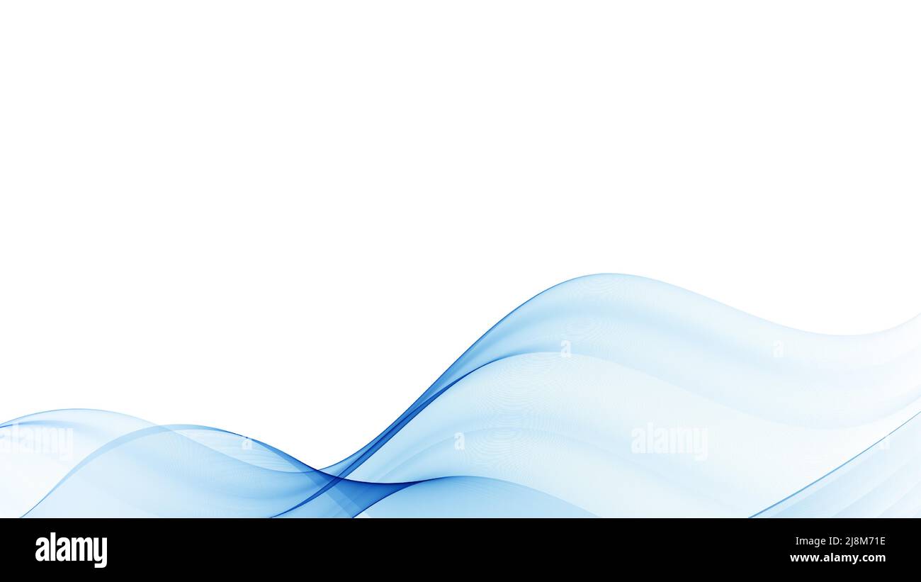 Smooth abstract wave border soft blue and white background modern ...