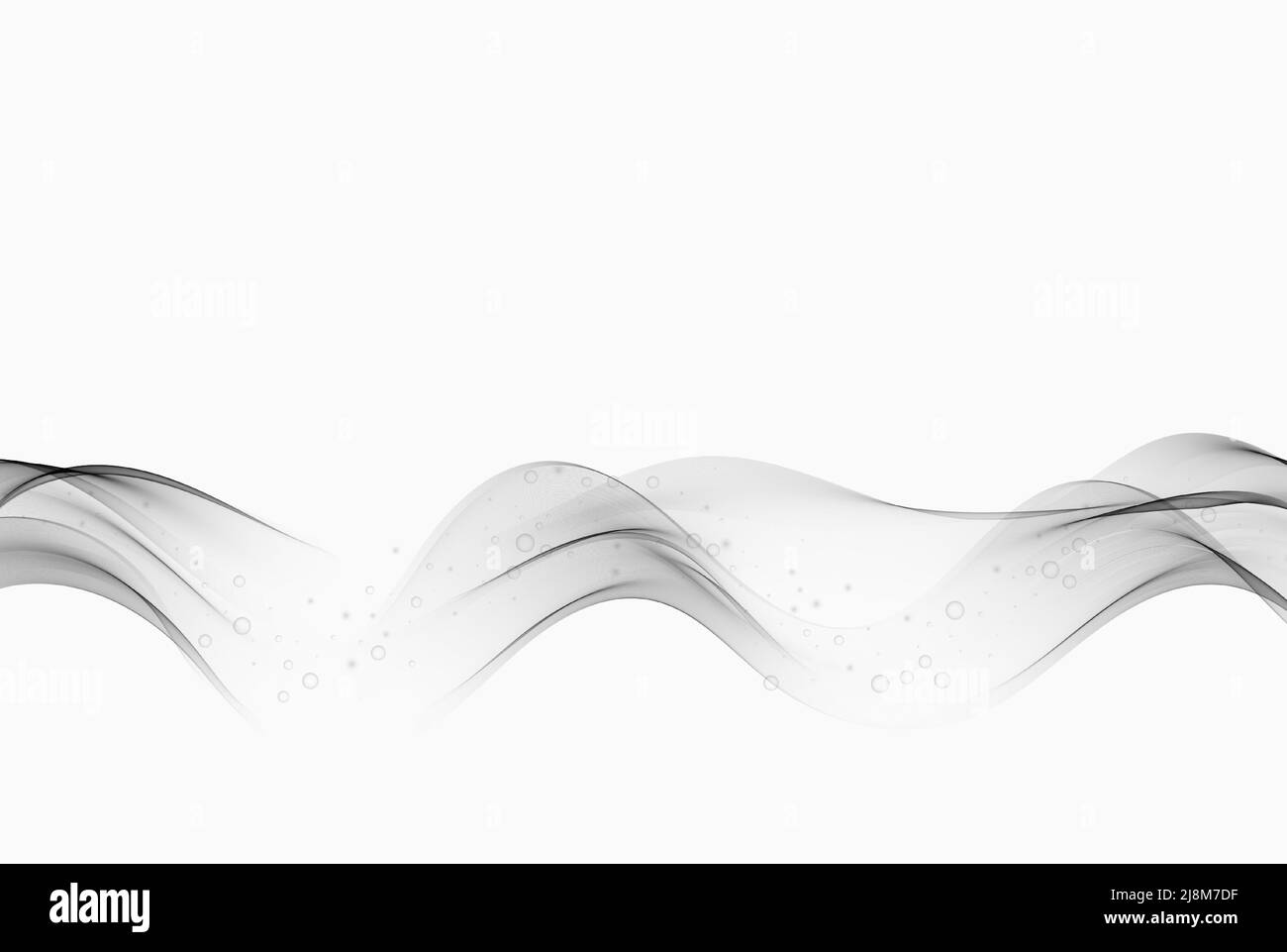 Gray wavy flow. Abstract wave background. Wave smoky transparent flow ...