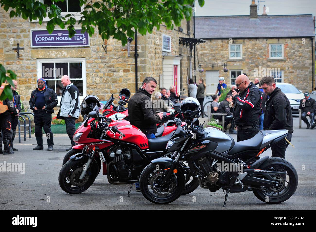 Motor Bikers in Masham North Yorkshire England UK Stock Photo - Alamy