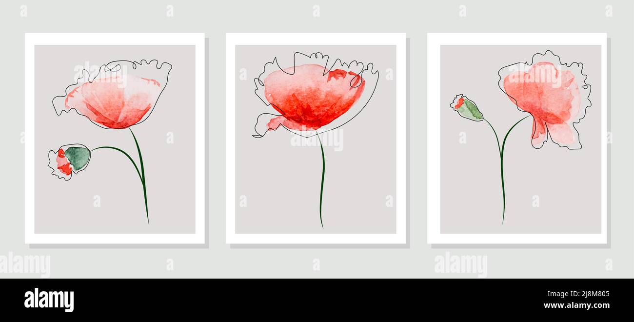 Floral spring paintings Stock Vector Image & Art - Alamy