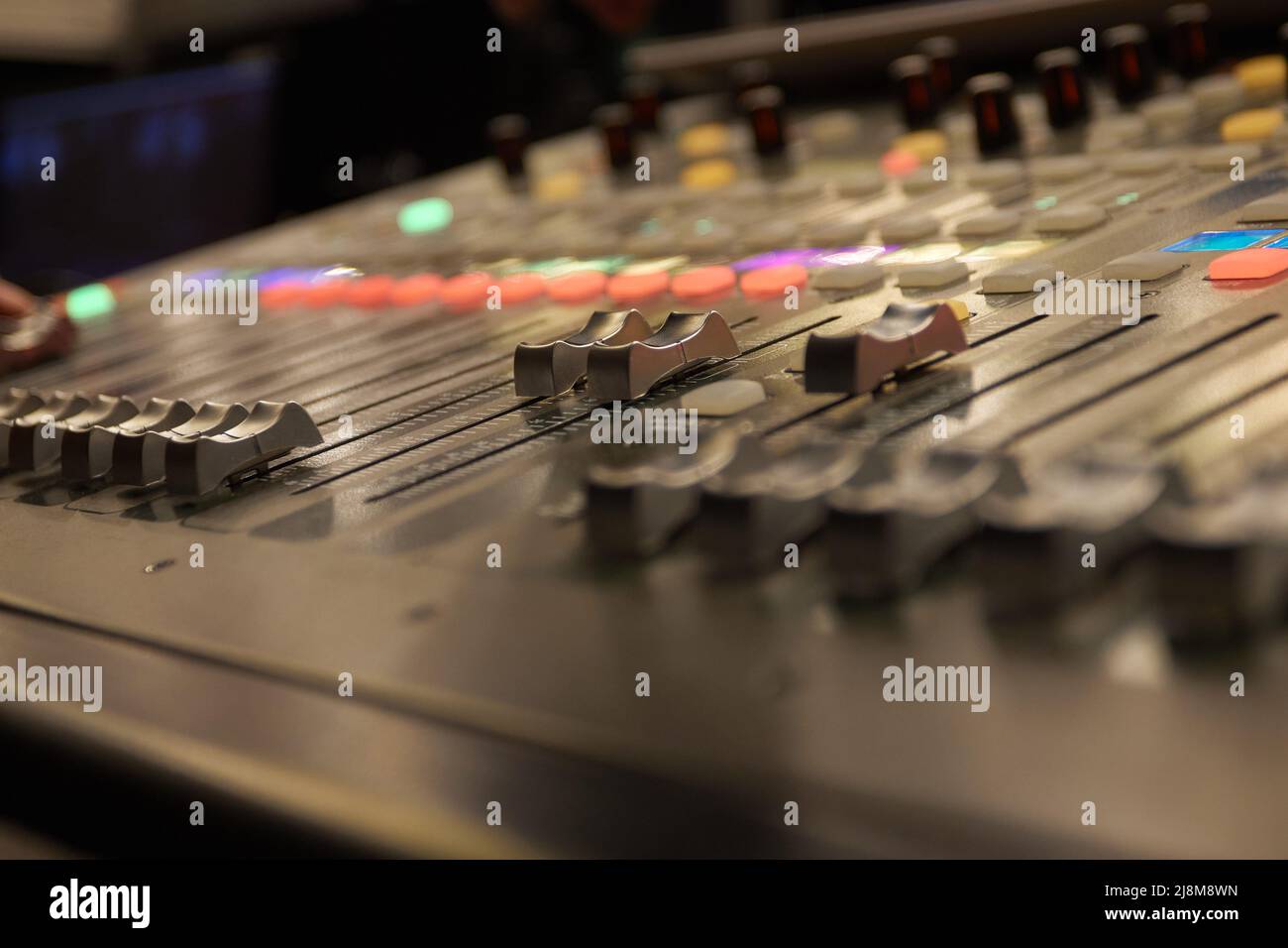 Modern Music Record Studio Control Desk with Automatic Equalizer Stock ...