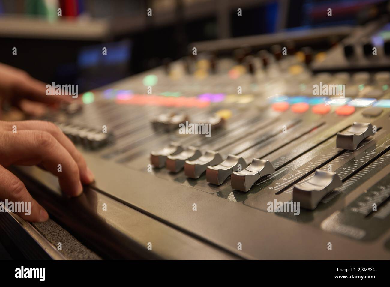 Modern Music Record Studio Control Desk with Automatic Equalizer Stock ...