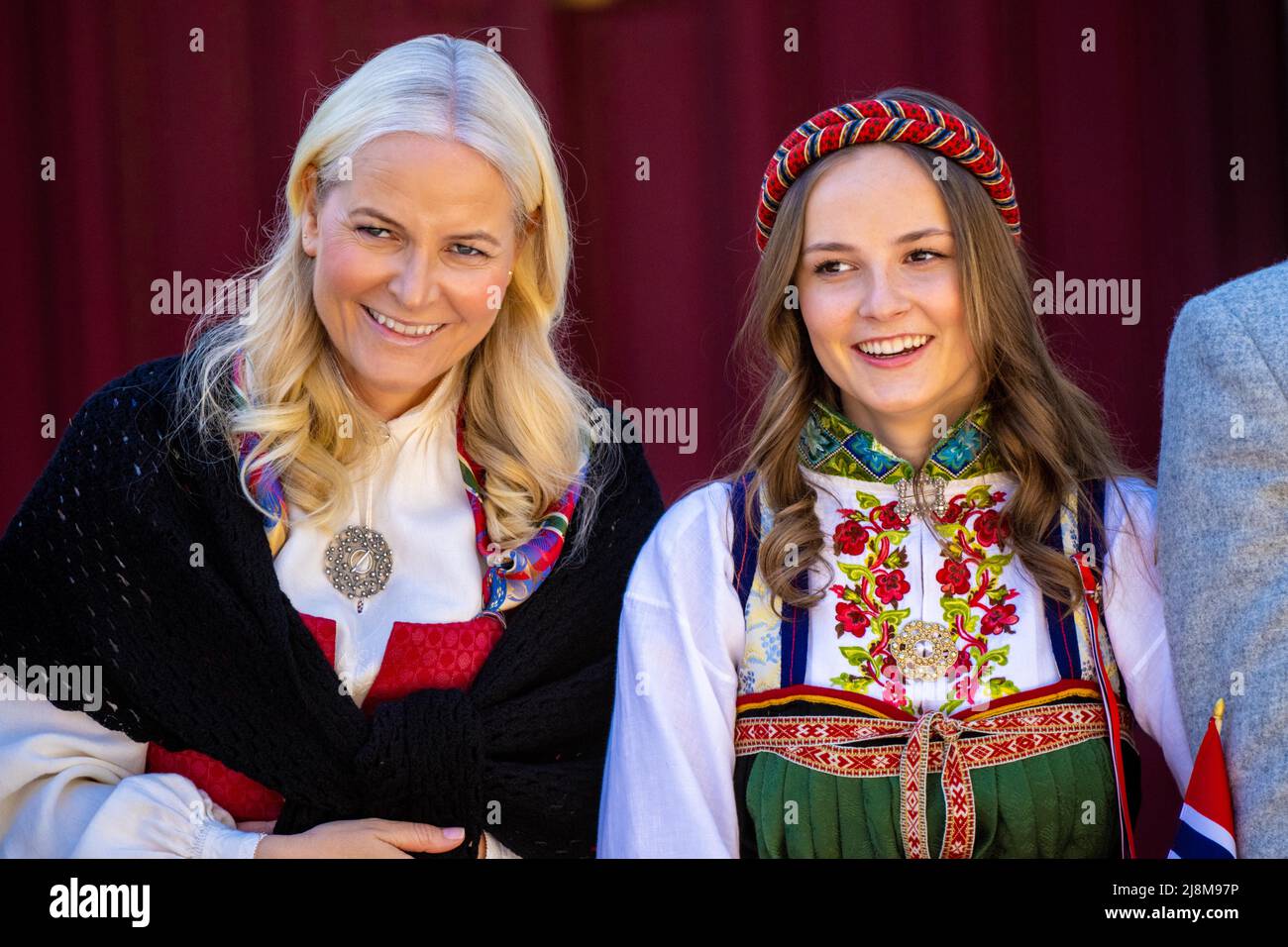 Crown Princess Mette-Marit with Princess Ingrid Alexandra during the ...