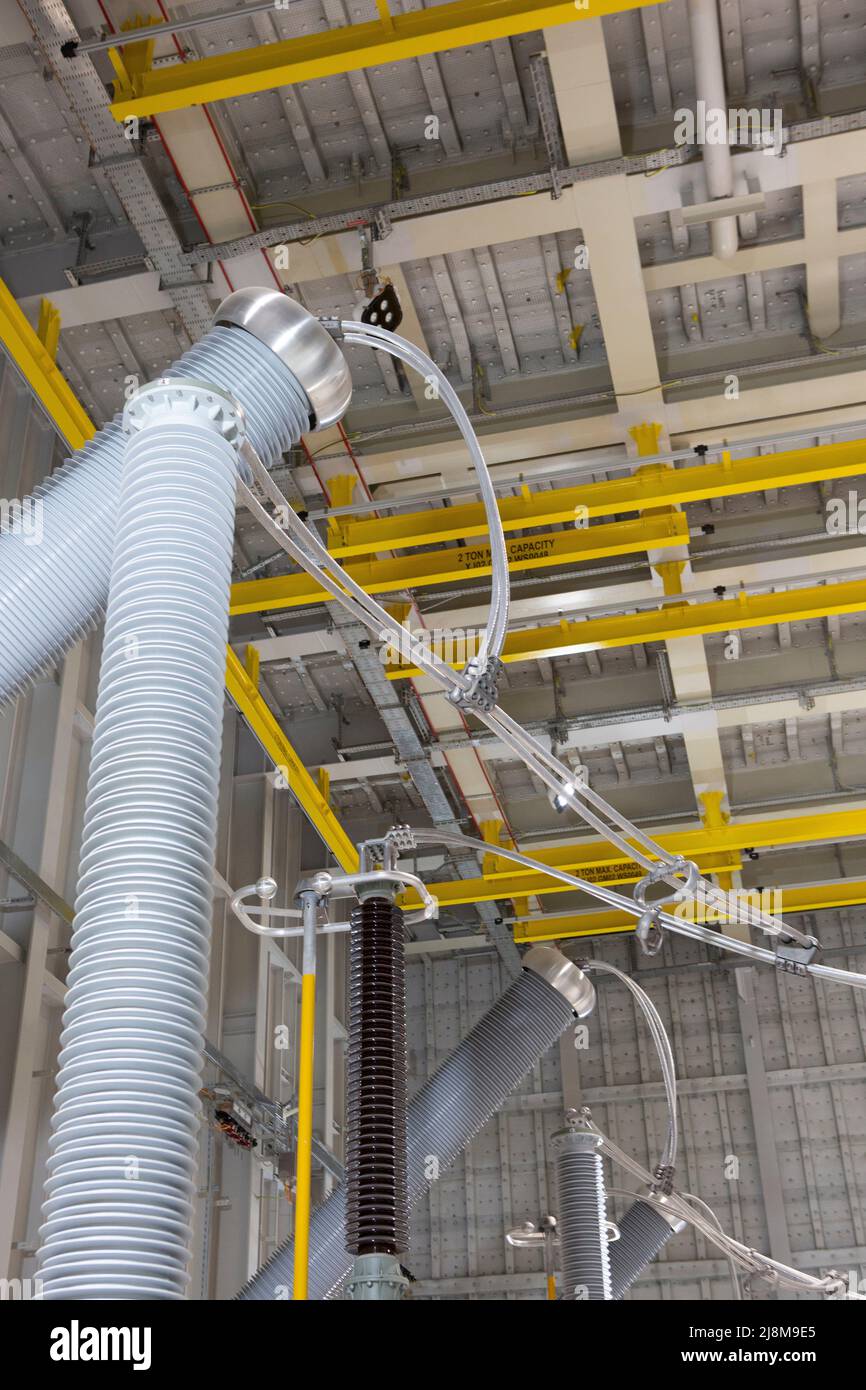 Cadiz, Spain. 25th Apr, 2022. Insulators in the converter room of the ...