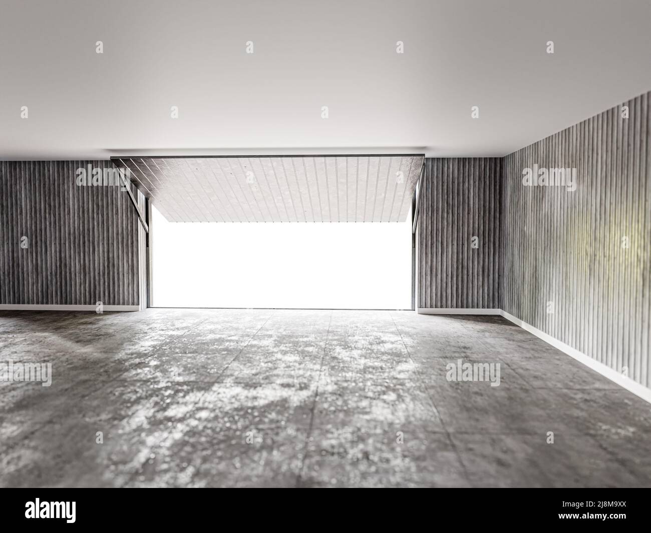 empty self storage on white background 3d illustration Stock Photo - Alamy
