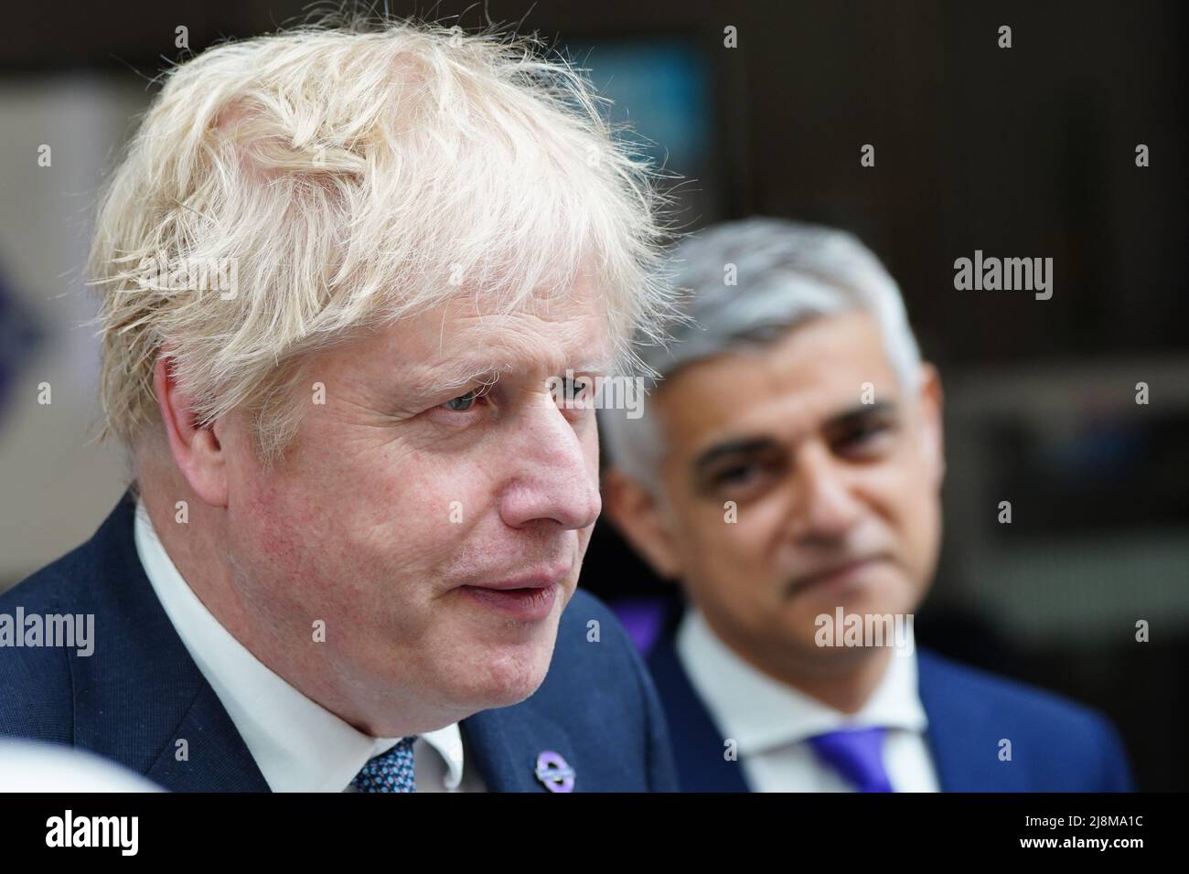 Prime Minister Boris Johnson (left) and Mayor of London Sadiq Khan at ...