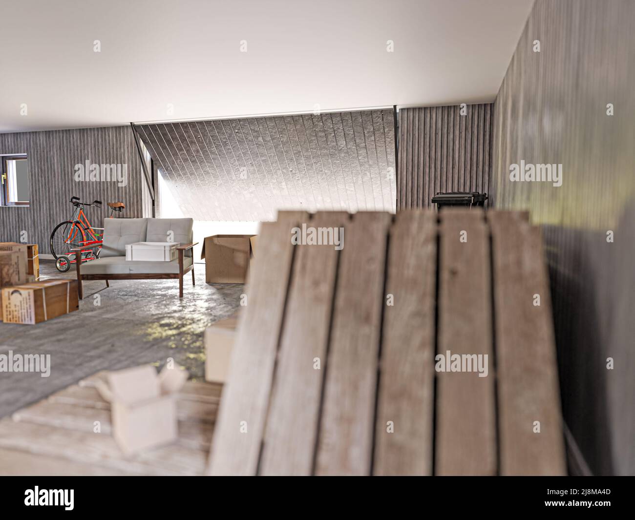 Self Storage unit with open metal door 3d illustration Stock Photo - Alamy