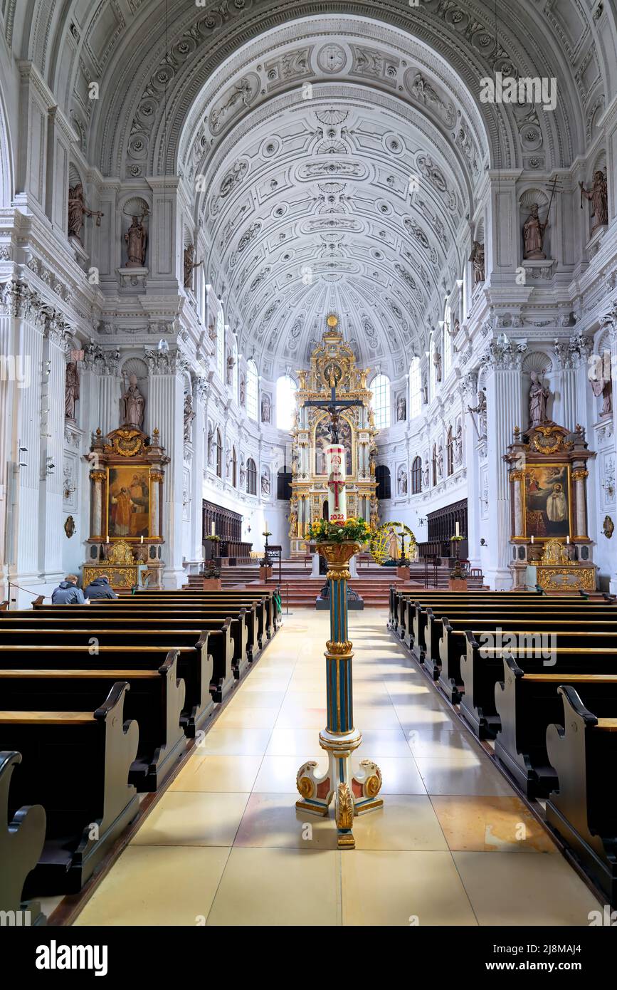 Germany Bavaria Munich. St. Michael Church. Michaelkirche Stock Photo ...