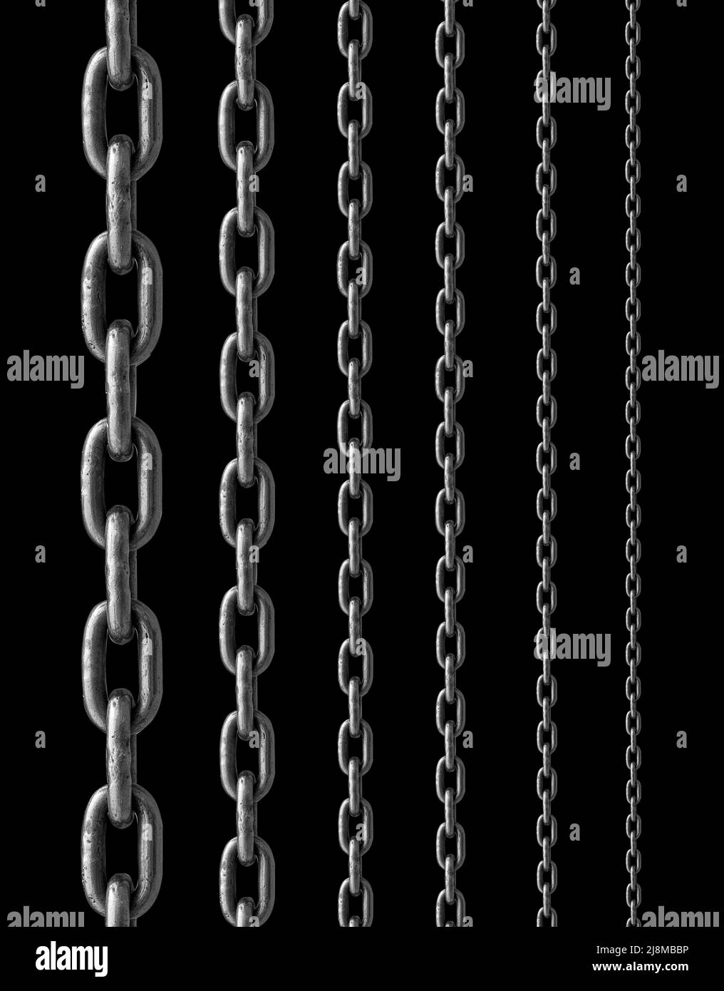 stainless chain isolated on black background Stock Photo - Alamy