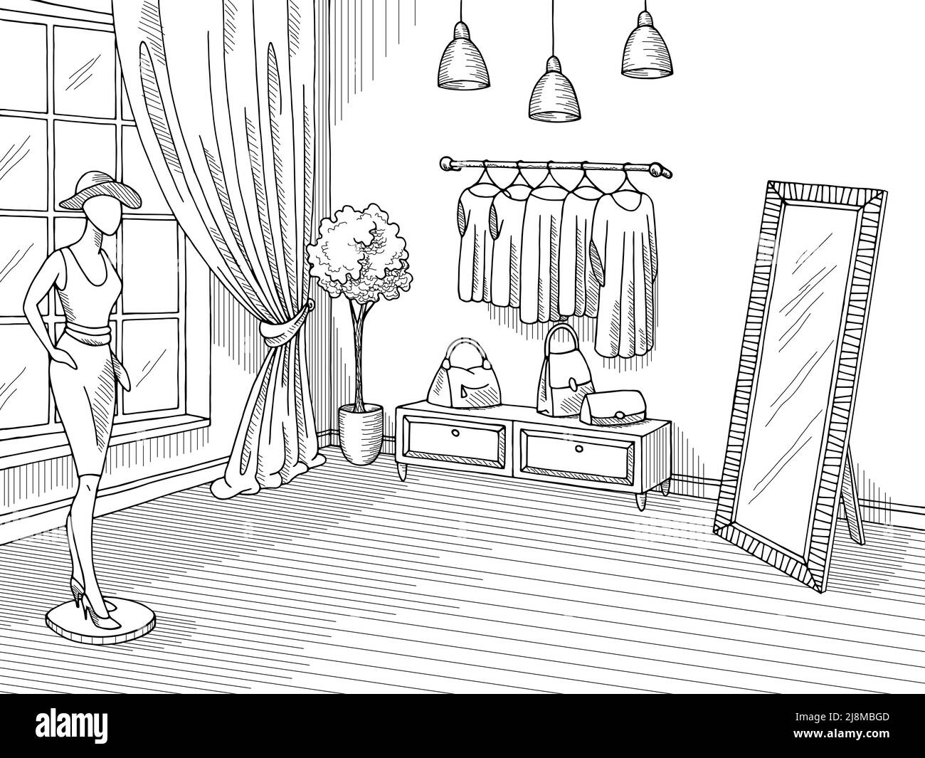 Boutique room Stock Vector Images - Alamy