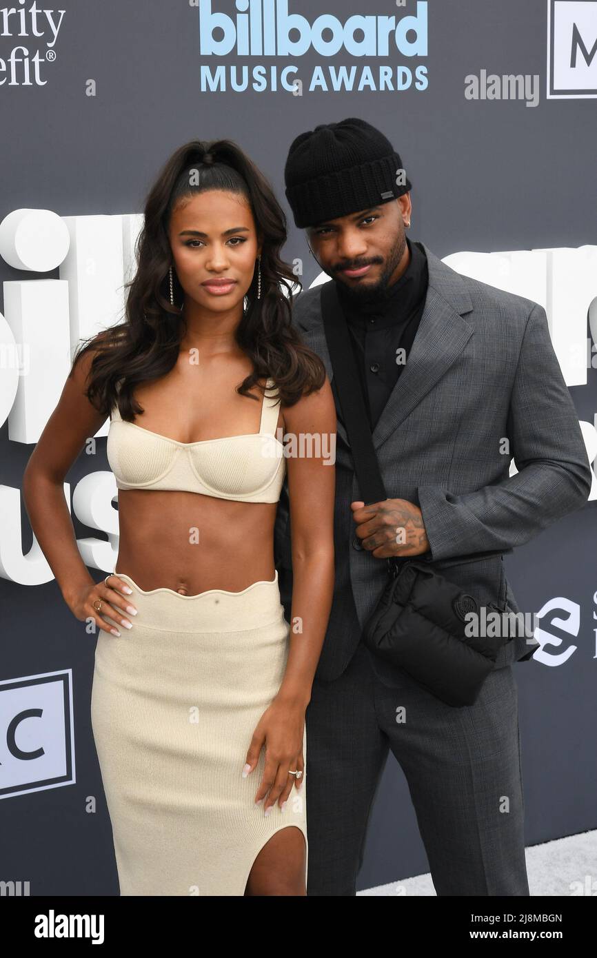 Las Vegas, Nevada, May 15, 2022, Kendra Bailey and Bryson Tiller attends the 2022 Billboard ...