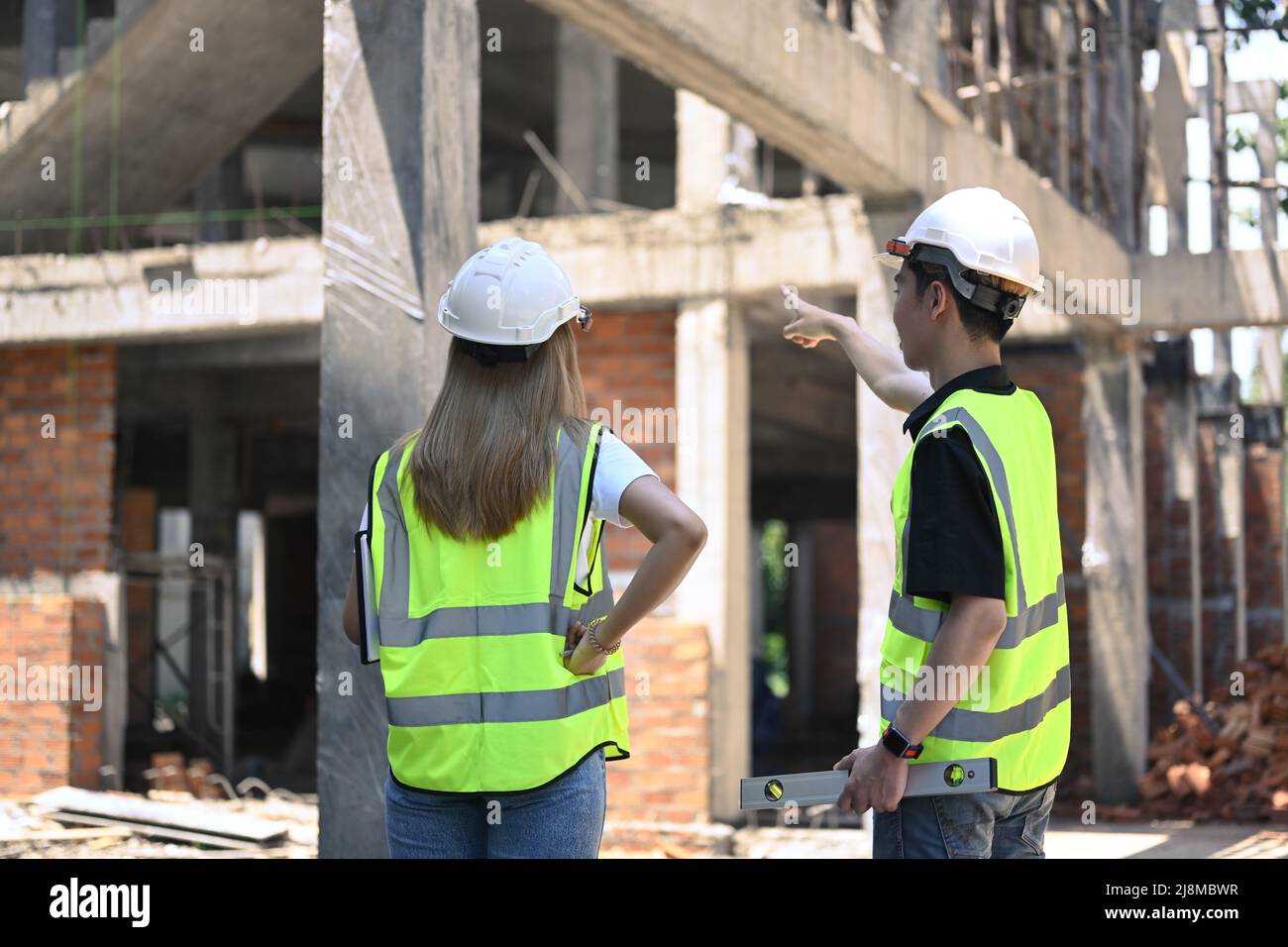 Engineer talking new project factory hi-res stock photography and ...