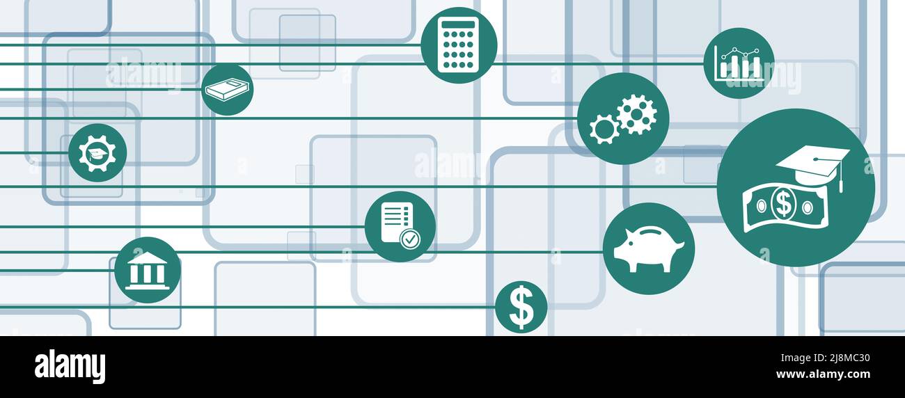 Concept of fafsa with connected icons Stock Photo - Alamy