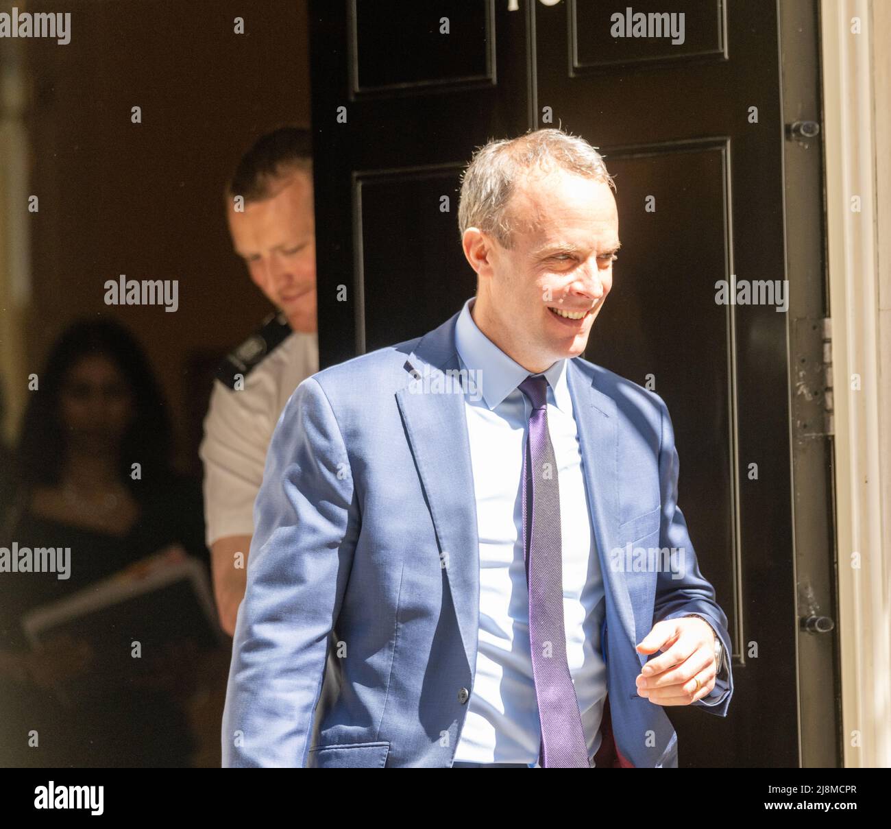 London, UK. 17th May, 2022. Dominic Raab Justice Secretary, leaves a ...