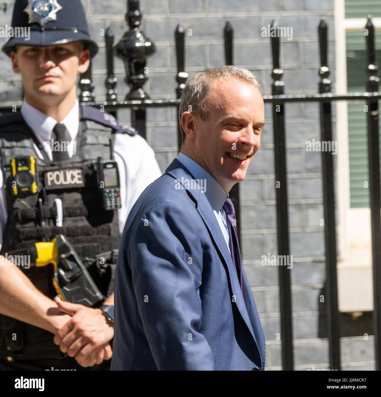 London, UK. 17th May, 2022. Dominic Raab Justice Secretary, leaves a ...
