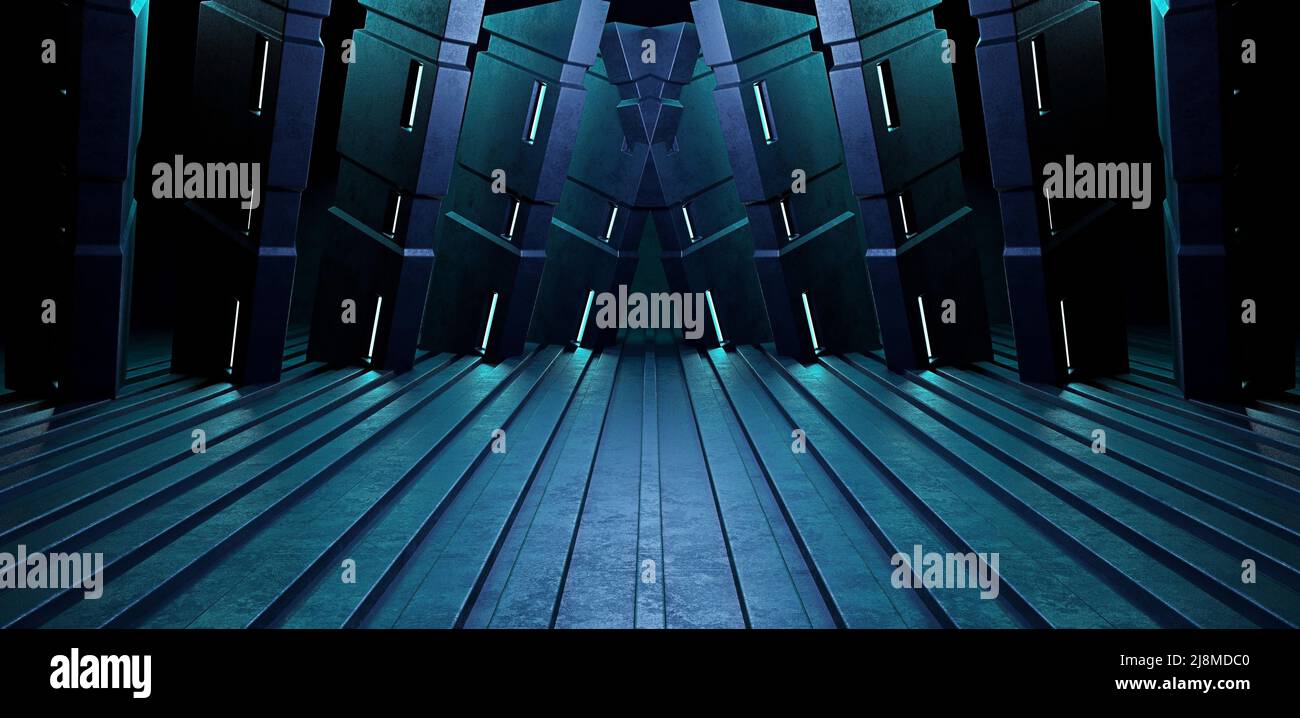 Cyber Age Asphalt Floor Studio Room Showroom Spotlight Light Turquoise ...