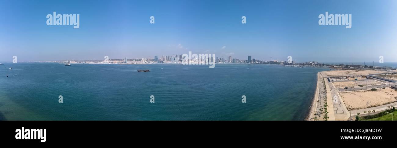 Luanda Angola - 10 13 2021: Aerial panoramic view at the Luanda Bay and ...