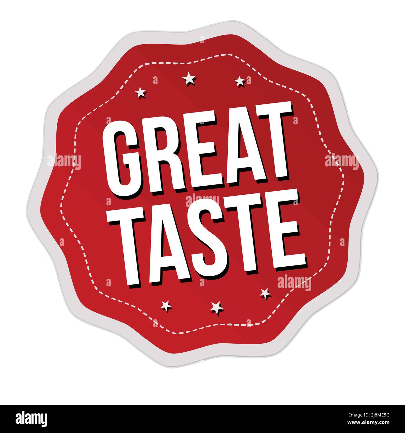 Great taste label or sticker on white background, vector illustration ...