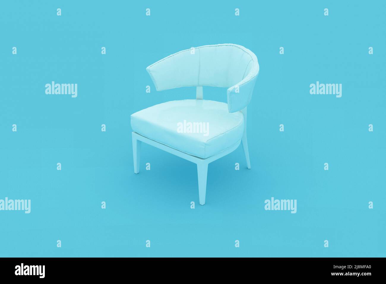 Monochrome chair on light blue background, solid color background, flat ...